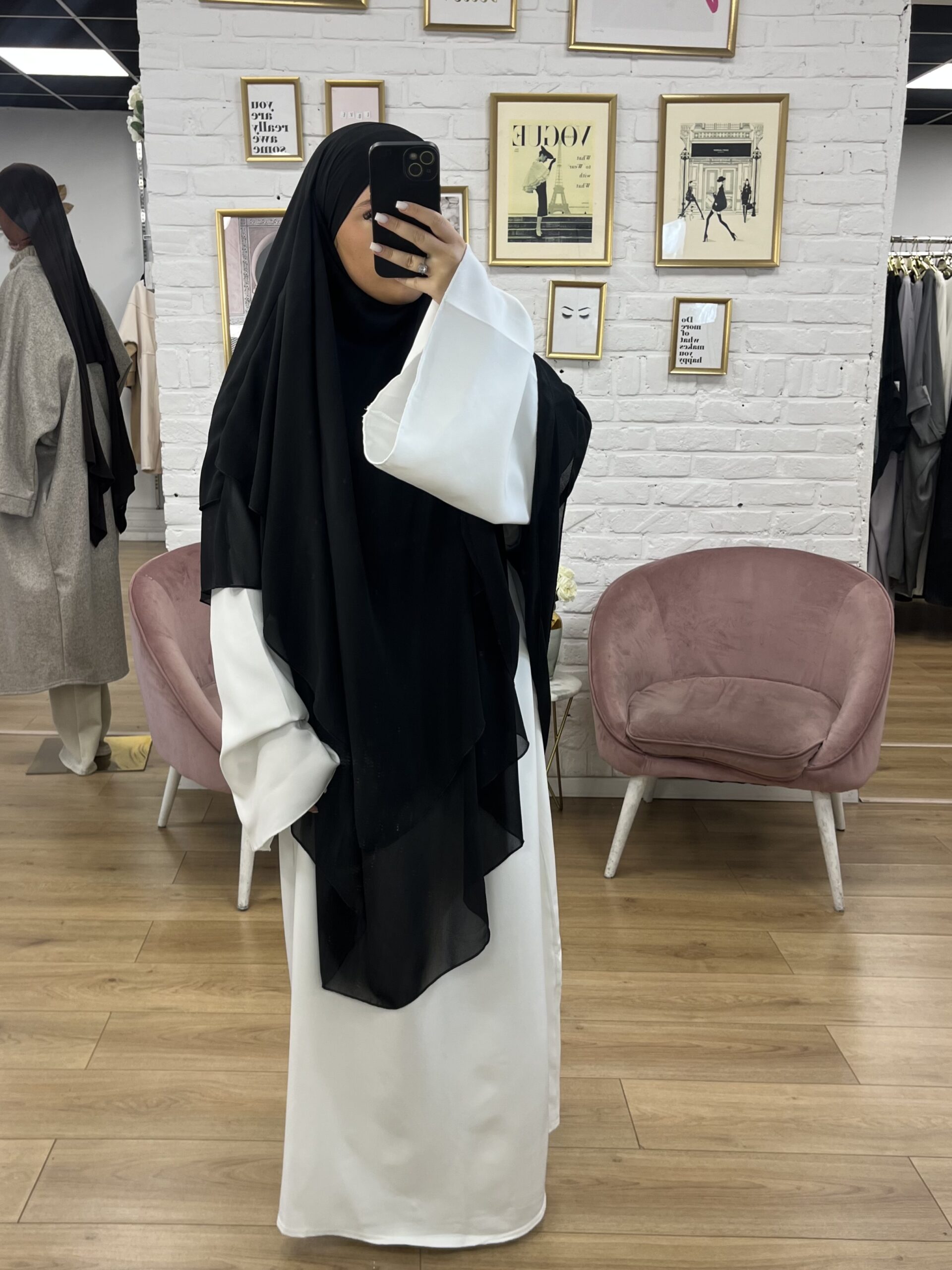 Khimar 2 voile Noir - EL JAWARIYA