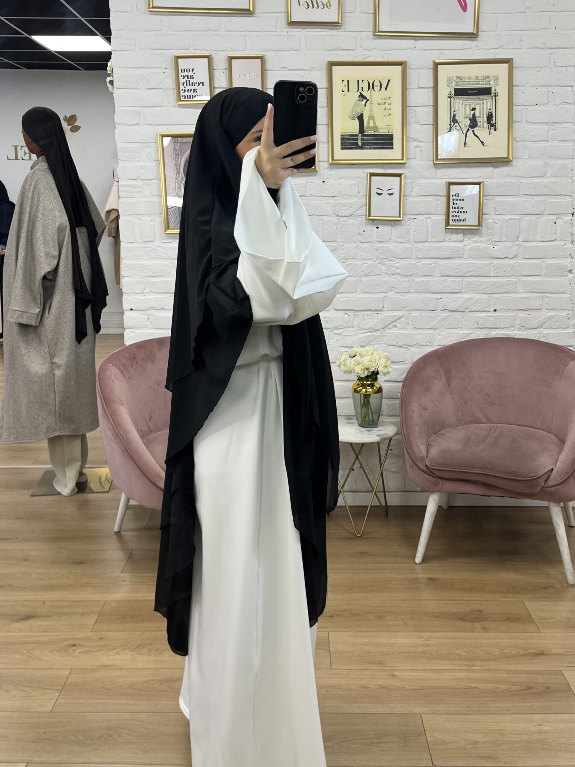 Khimar 2 voile Noir - EL JAWARIYA